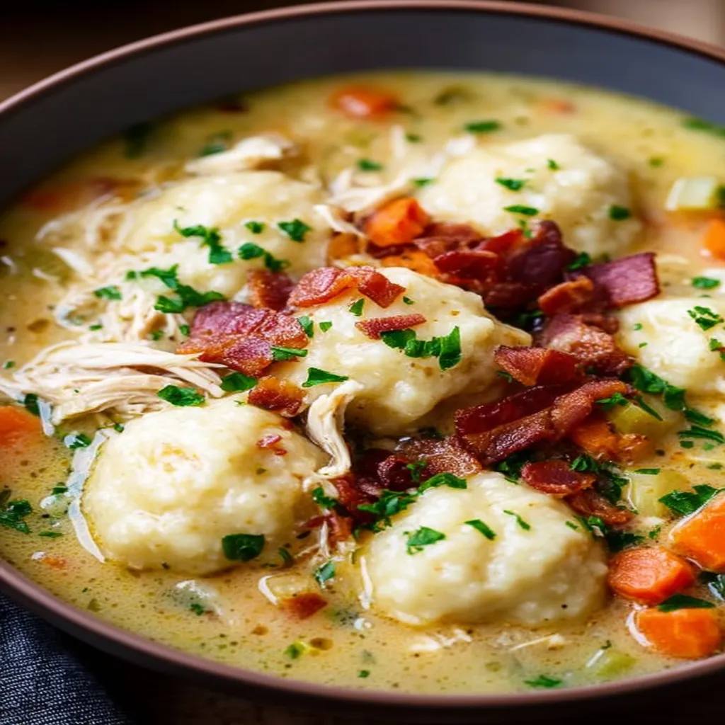 Chicken and Dumpling Soup with Bacon and Vegetables - Recipes Maren