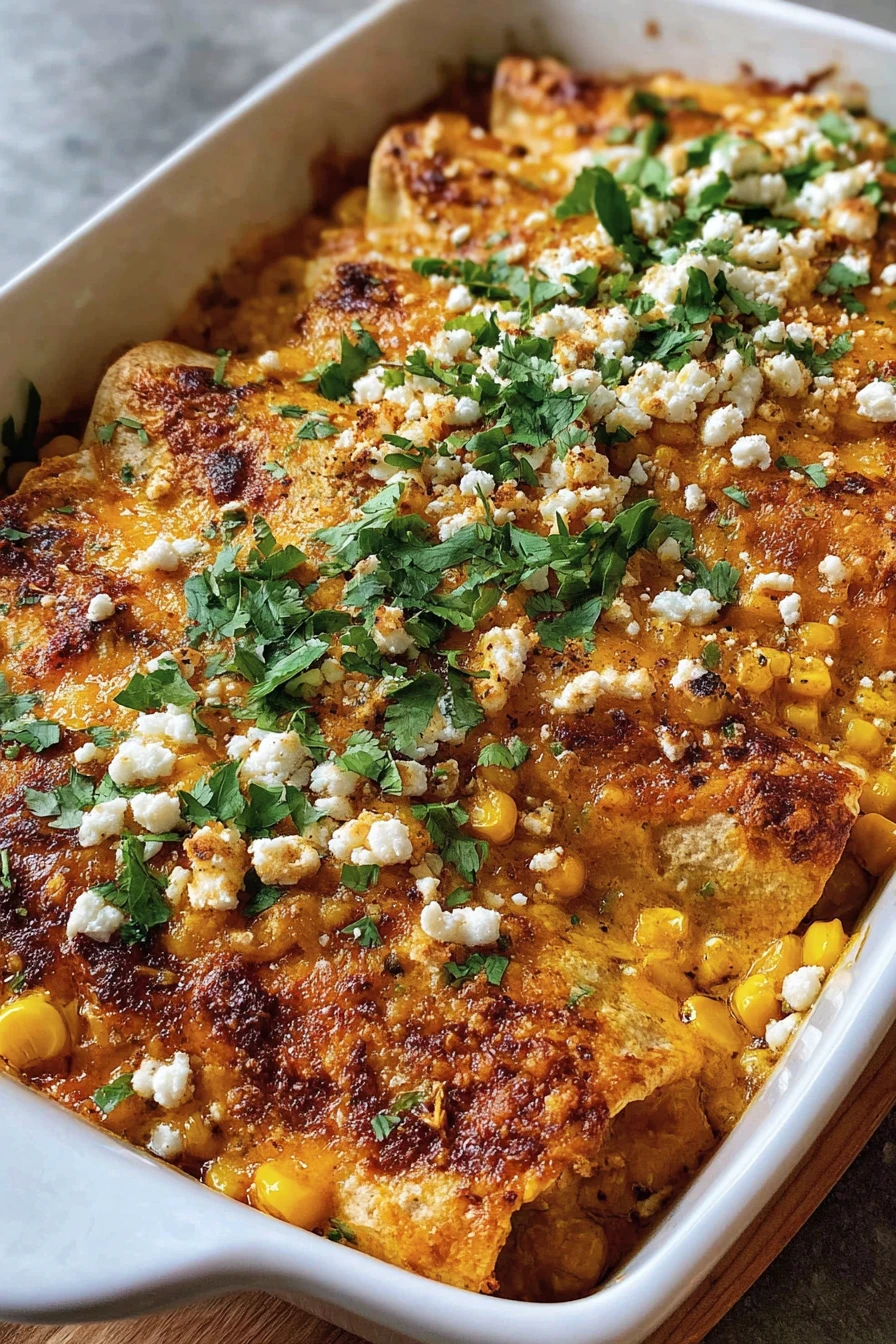 Mexican Street Corn Chicken Enchiladas - Recipes Maren