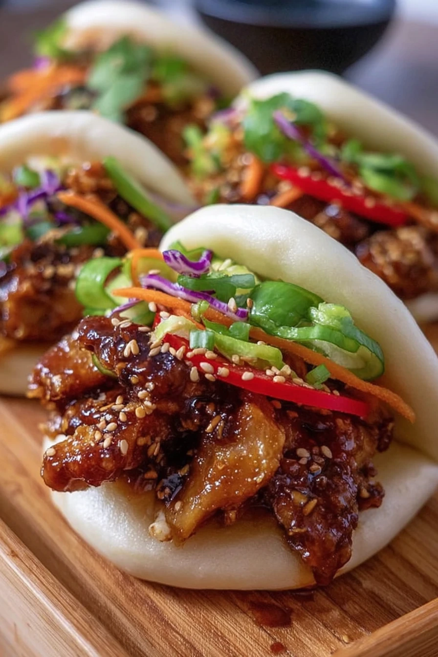Sticky Crispy Chicken Bao Buns - Recipes Maren